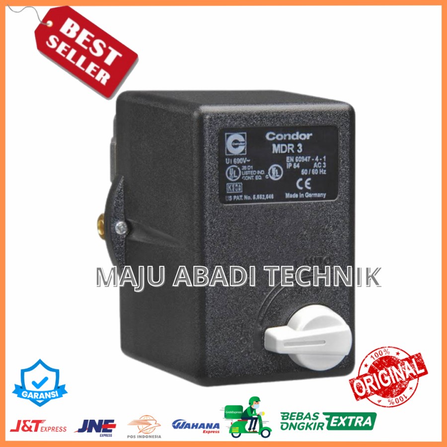 Jual CONDOR MDR.3-11 PRESSURE SWITCH CONDOR MDR3 OTOMATIS | Shopee ...