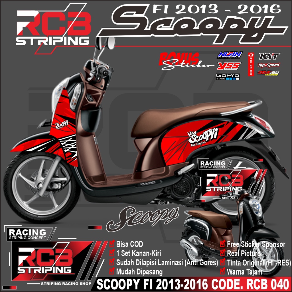 Jual Stiker Striping List Variasi Scoopy Fi Motif Desain Racing Road ...