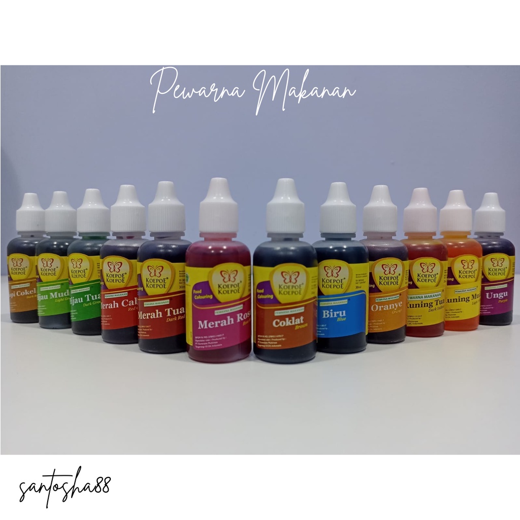 Jual Pewarna Makanan Koepo Koepo Cair / Food Colouring 30ml | Shopee ...