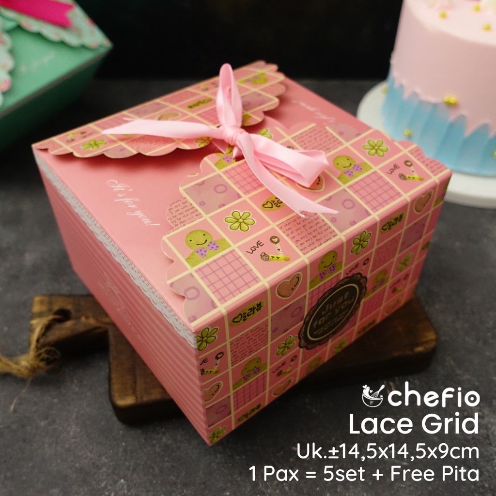 Jual Kotak Kue Mika Paper Cake Box Korean Lunch Box Roti Donat Bolu ...