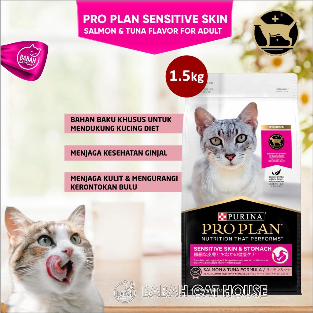 Jual 1.5kg PRO PLAN SENSITIVE SKIN & STOMACH Cat Food ProPlan ...