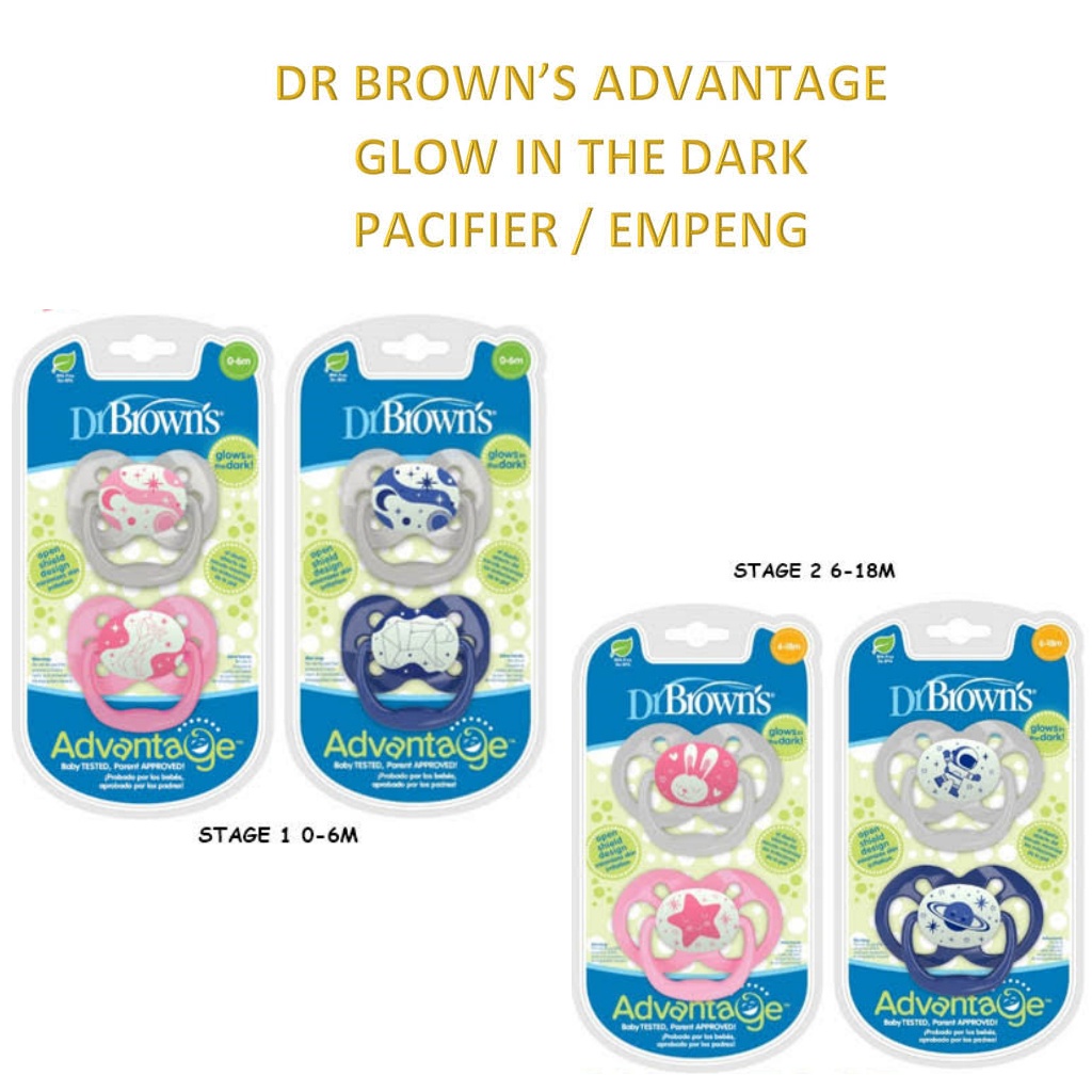 Jual Dr Brown's Advantage Pacifier Glow In The Dark / Kompeng Dot Bayi ...