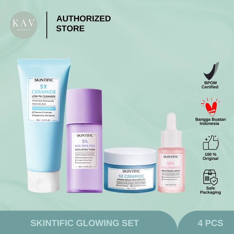 Jual Skintific Glowing Set Perawatan Untuk Mencerahkan Wajah | Shopee ...