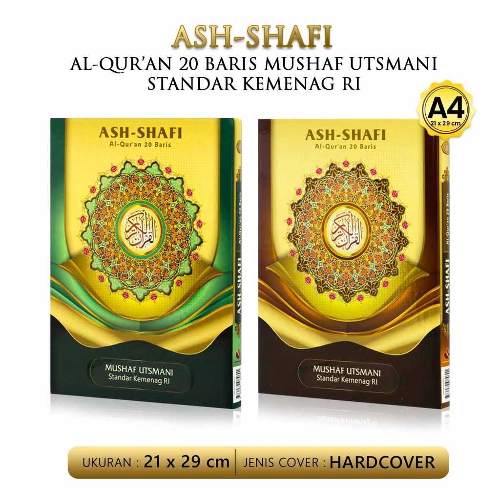Jual Al Quran Ukuran A4 Besar Ash Shafi Alquran 20 Baris Mushaf Utsmani ...