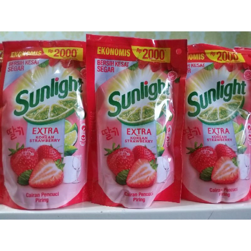 Jual Sunlight Extra Korean Strawberry 80 ml / sabun cuci piring sunlight kemasan ekonomis 2000 ...