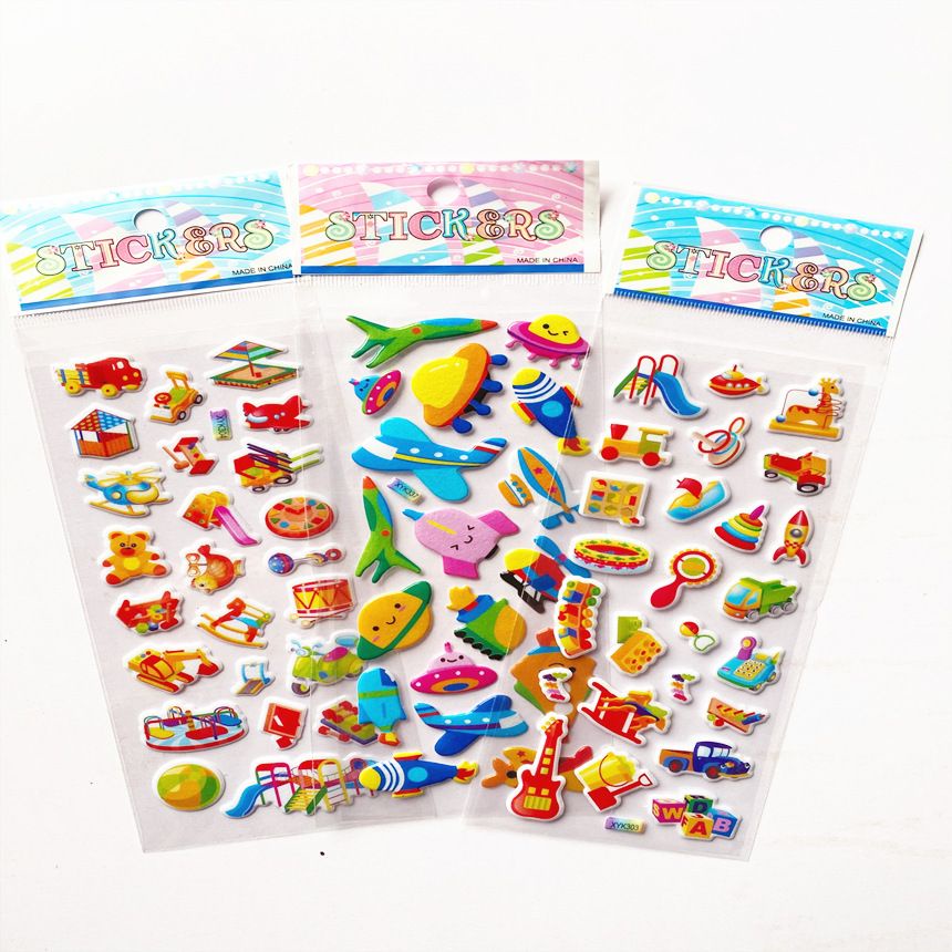 Jual STIKER 3D MAINAN ANAK MOTIF TRANSPORTASI/ANIMASI KARTUN/HERO ...