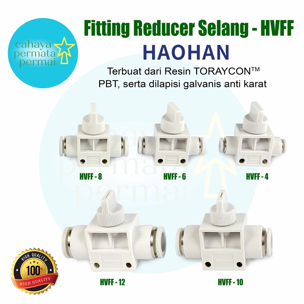 Jual FITTING PNEUMATIC VALVE HVFF MM HAND STOP MINI KRAN AIR UDARA UNTUK SELANG PU | Shopee ...