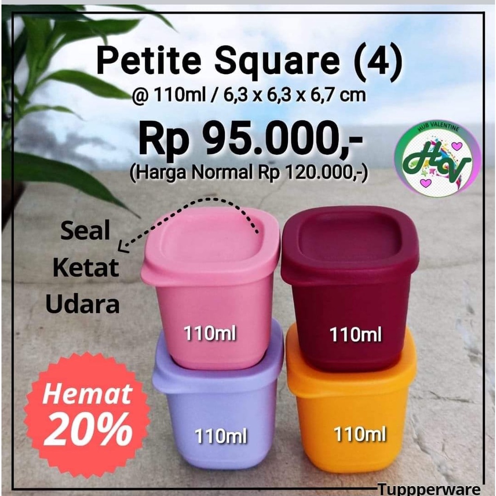 Jual Tupperware Petite Square Set 4pcs Kit Cup Kotak Mini | Shopee ...