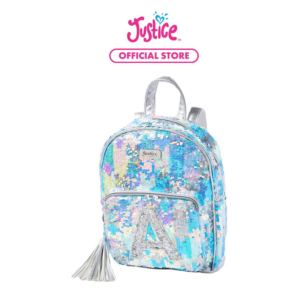 Jual Justice Girls Flip Sequin Squares Initial Mini Backpack - Tas ...