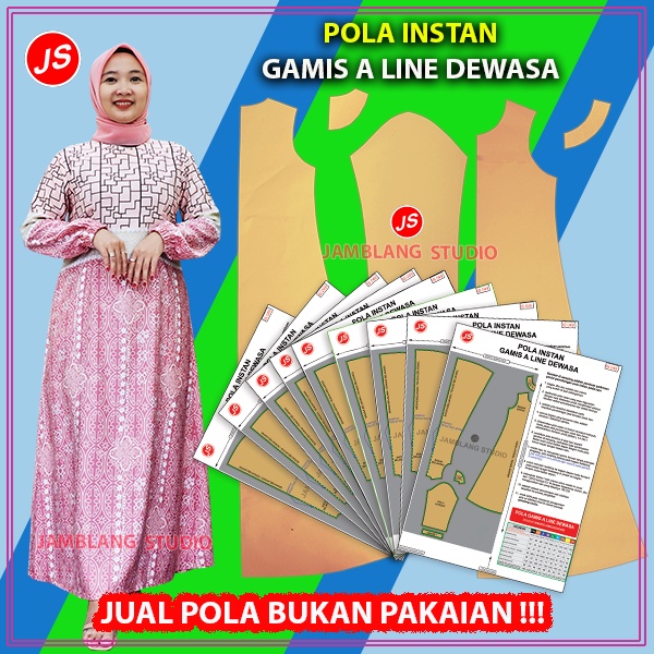 Jual Pola Instan Gamis A Line Dewasa All Size/Semua Ukuran [ 9 Size XXS-4XL ] | Shopee Indonesia