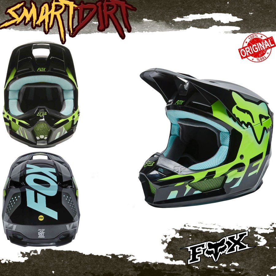 Jual HELM CROSS FOX V1 TRICE TEAL HELM MOTOR FOX V1 TRICE TEAL ORIGINAL ...