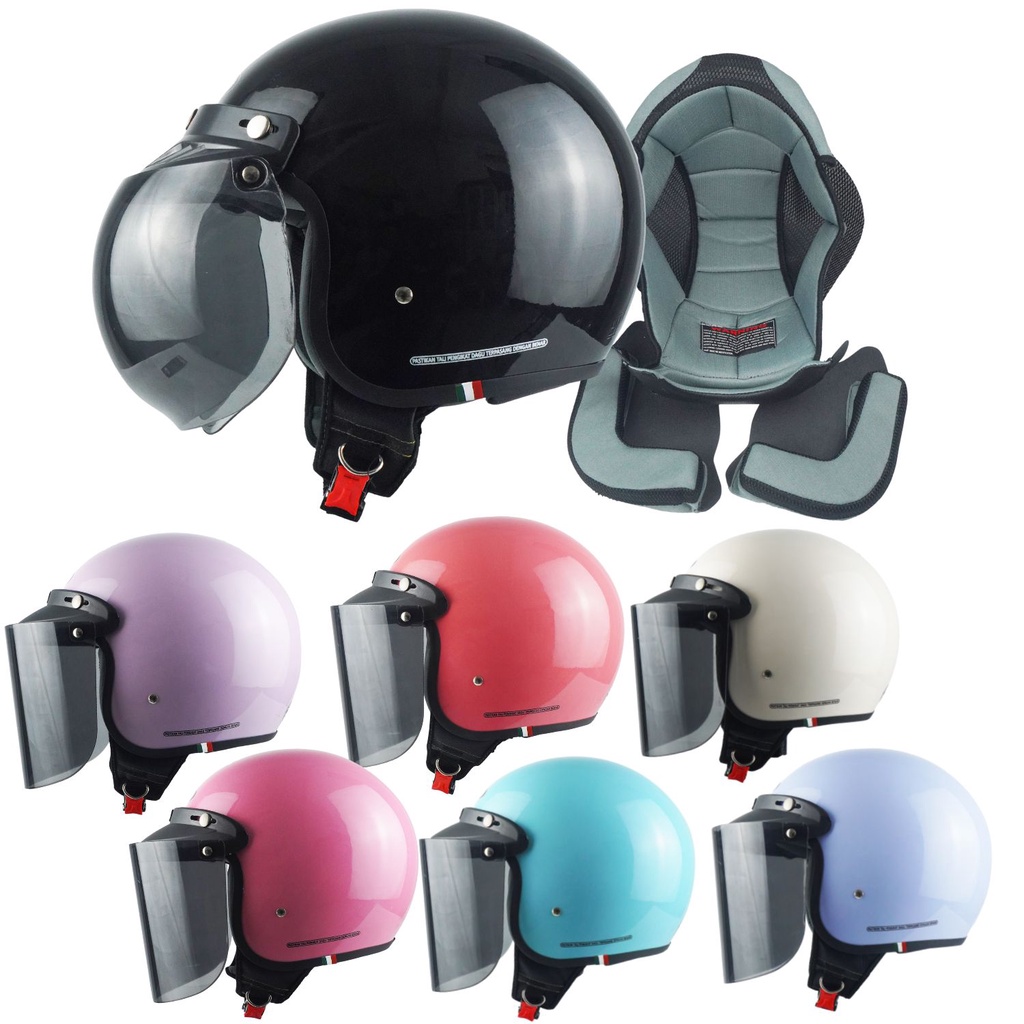 Jual Helm Bogo Polos Pria Wanita Terbaru Helem Retro Viral Murah Cowok ...