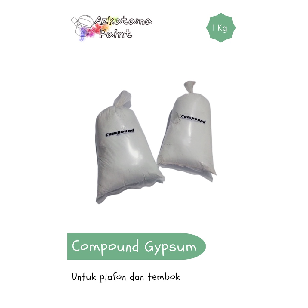 Jual AZKATAMA PAINT Semen compound gypsum dempul plafon dan tembok 1 Kg ...