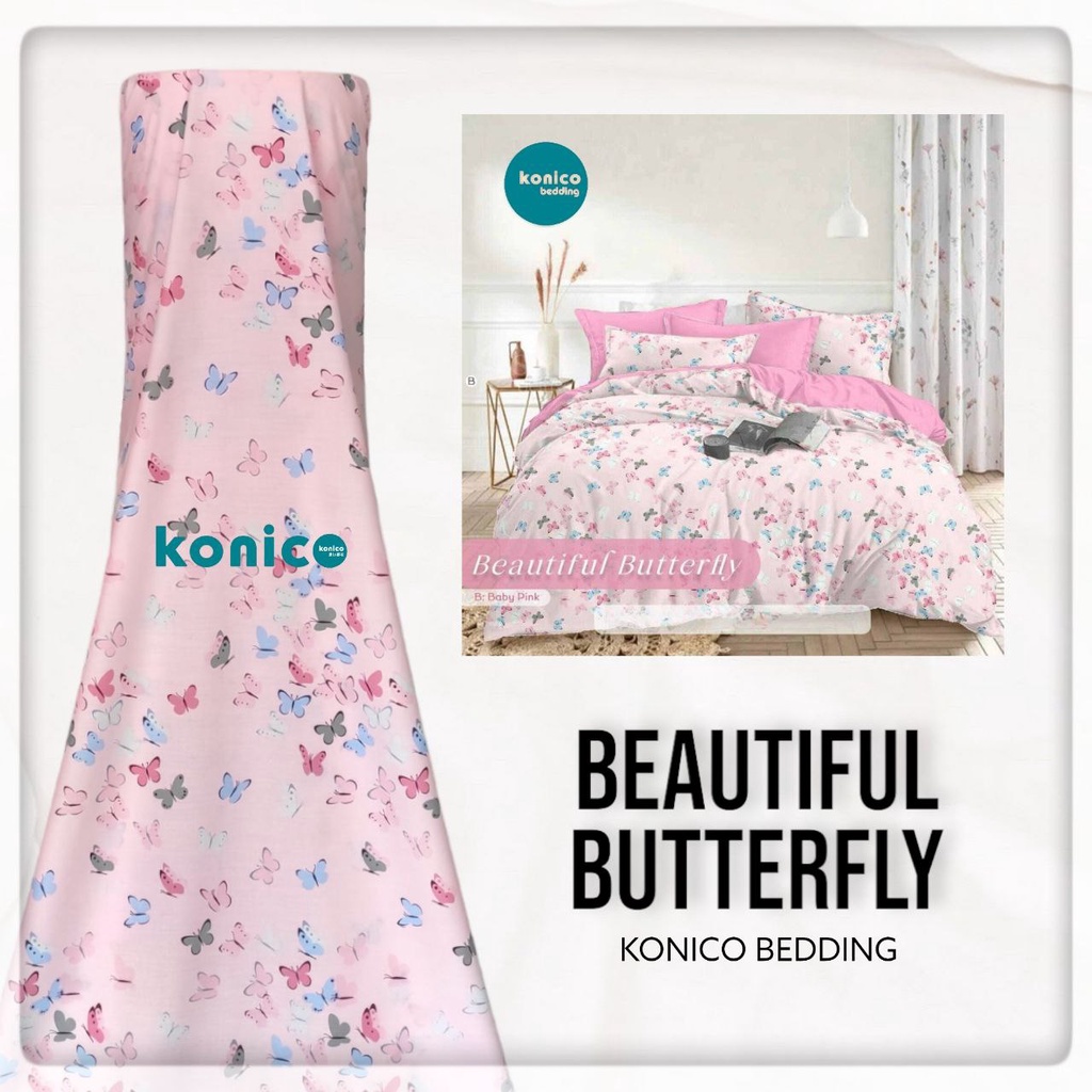 Jual KONICO Bahan Kain Sprei katun Motif tabur Anak BEAUTIFUL BUTTERFLY | ELBHE STAR CATRA GROW ...