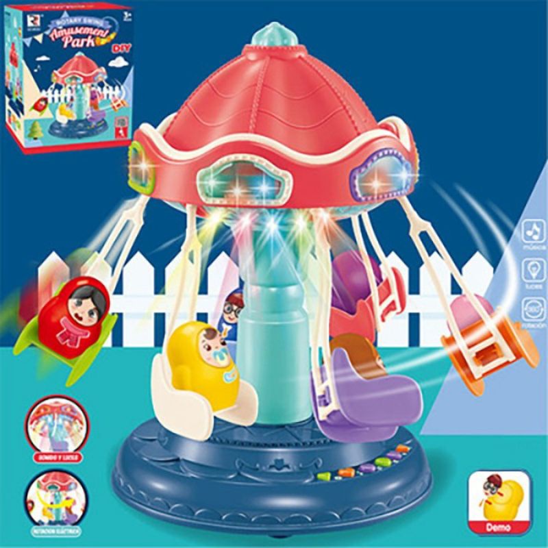 Jual mainan DIY amusement park rotary swing rotary airplane Ferris ...