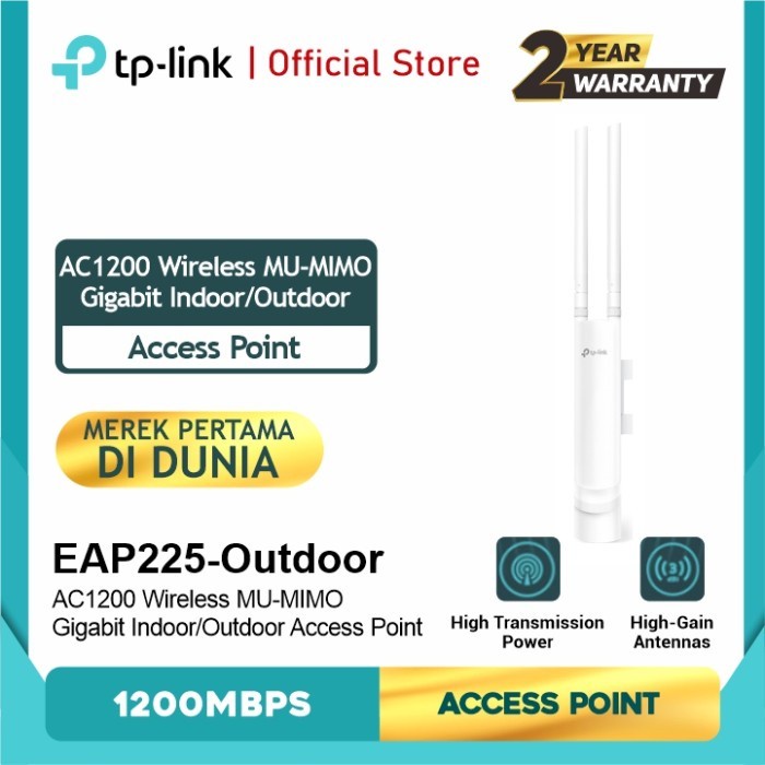 Jual TP-LINK ACCESS POINT DUAL BAND OUTDOOR AC1200 EAP225 | Shopee ...