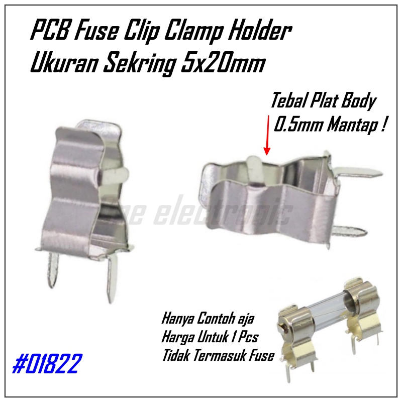 Jual 10 Pcs PCB Clip Clamp Fuse Holder Rumah Sekring 5x20mm Tempat ...