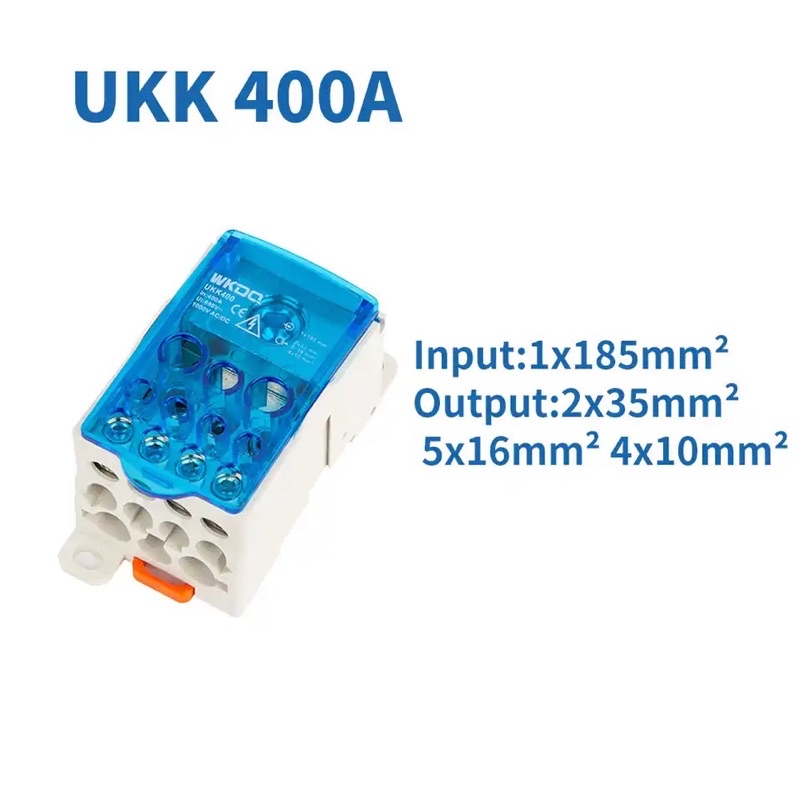 Jual Konektor UKK-400A Distribution Box DIN Rail Terminal Block ...