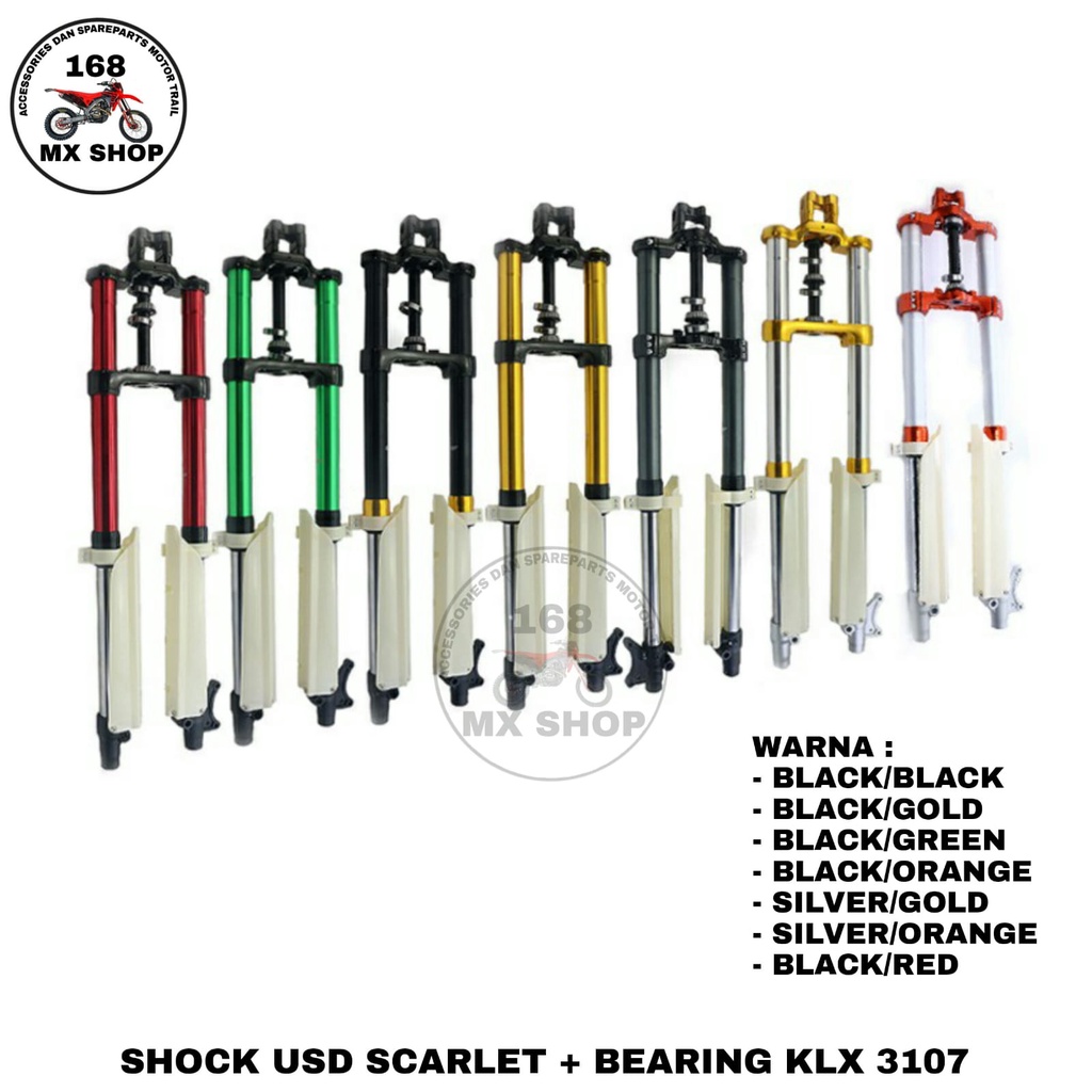 Jual Sokbeker Shock Upside Down Skok Depan USD CNC Plus Bearing Scarlet 3107 KLX | Shopee Indonesia