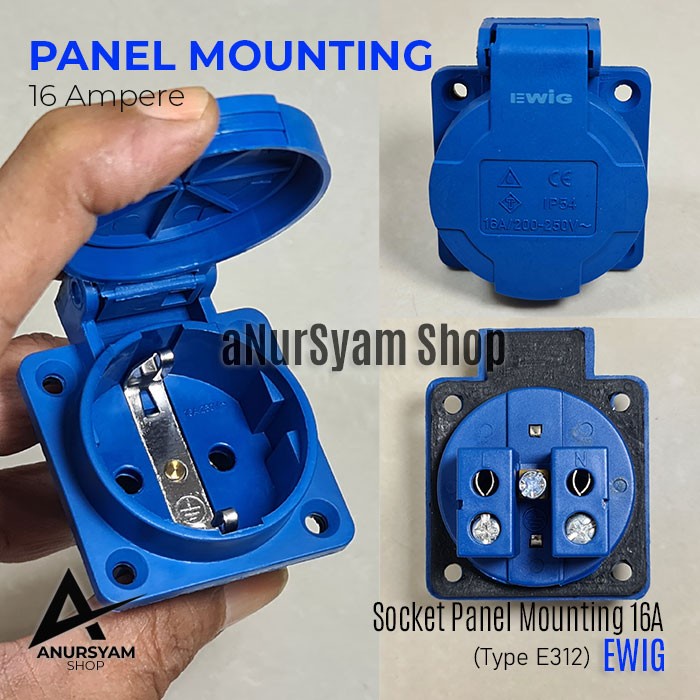 Jual Stop Kontak Arde 16A EWIG 2P E312 / Socket Panel Mounting 2P EWIG | Shopee Indonesia