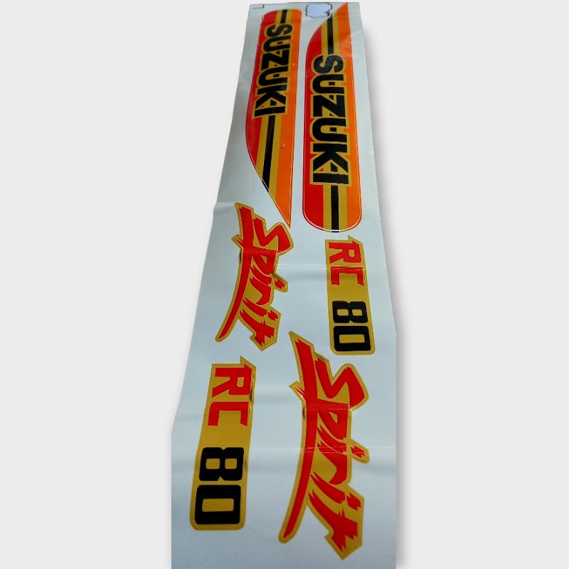 Jual Sticker striping suzuki rc RC 80 custom oren gold merah LIS MOTOR ...