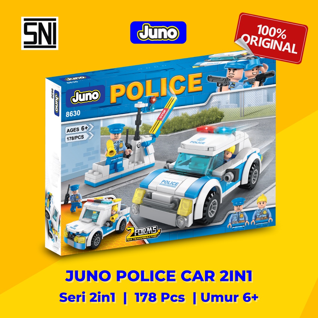 Jual Juno 8630 Mainan Balok / Bricks Police Car 2in1 | Shopee Indonesia