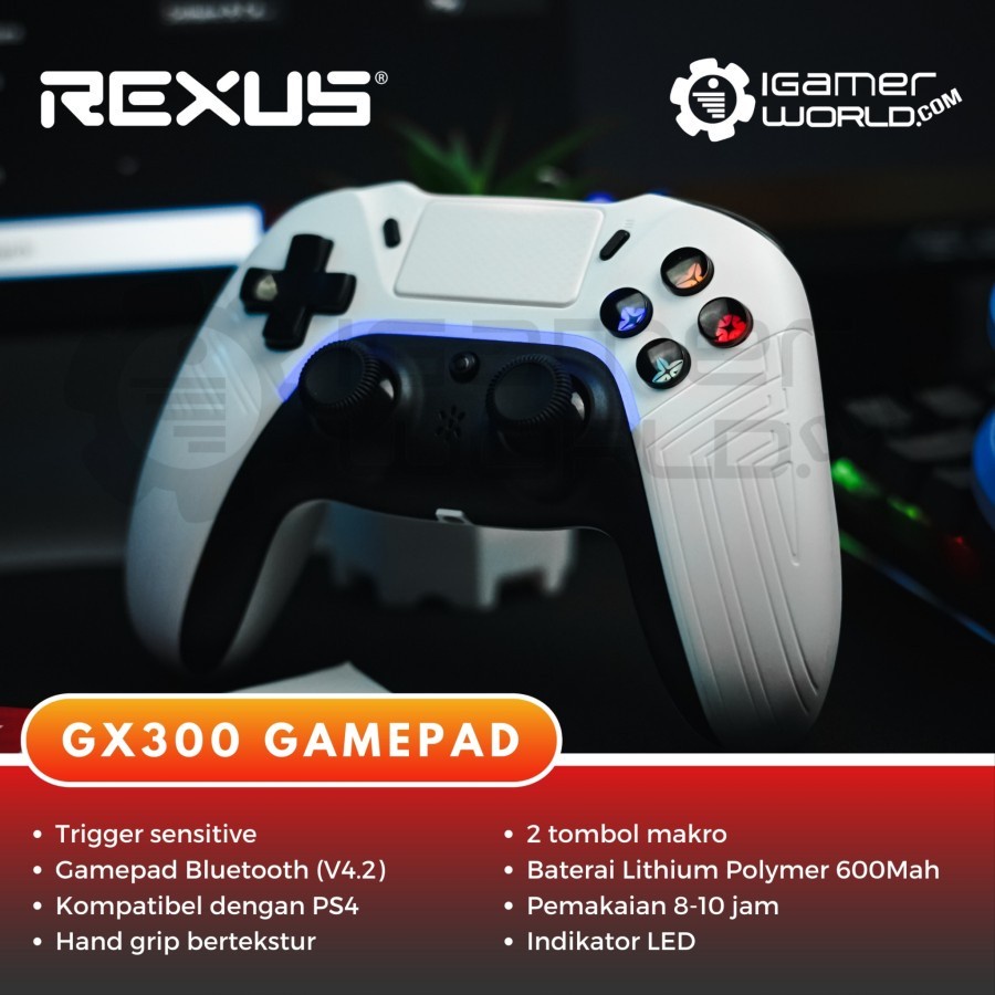 Jual Rexus Gladius GX300 / GX 300 Bluetooth V4.2 Controller Gamepad ...