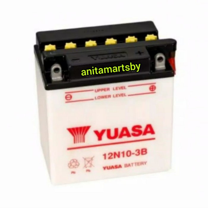 Jual ACCU AKI MOTOR YUASA BASAH 12N10-3B THUNDER 250/VESPA EXCEL | Shopee Indonesia