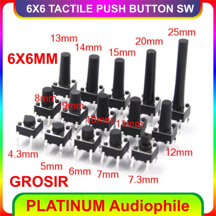 Jual Tactile Push Button Switch Momentary 6X6Mm | Shopee Indonesia