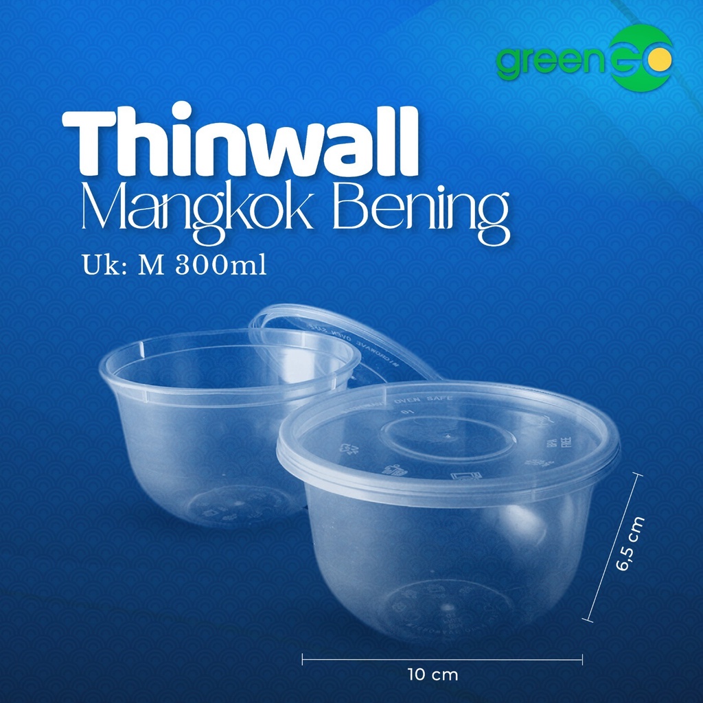 Jual THINWALL BOWL AECO 300ML ISI 25 SET BOWL CUP KECIL PLASTIK DATAR DAN OVAL MURAH MANGKOK CUP ...