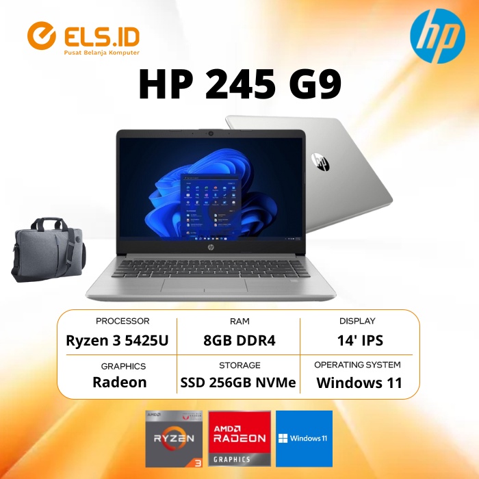Jual HP 245 G9 Ryzen 3 5425U 8GB SSD 256GB 14' IPS W11 | Shopee Indonesia