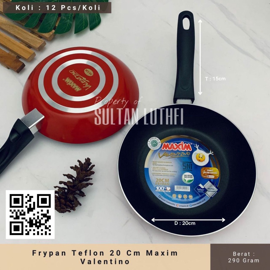 Jual Frypan teflon Maxim Valentino 20 cm anti lengket | Shopee Indonesia