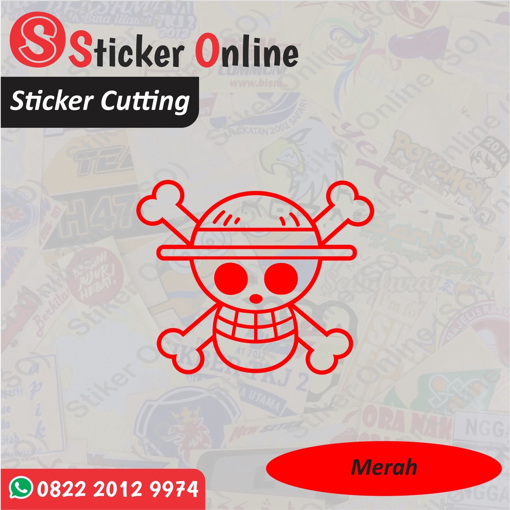 Jual Stiker One Piece | Sticker Cutting Bendera Luffy One Piece Motor ...