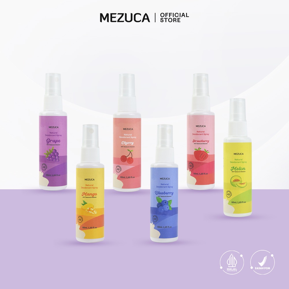 Jual MEZUCA Natural Deodorant Spray BPOM 60 mL Deo Tawas Penghilang Bau ...