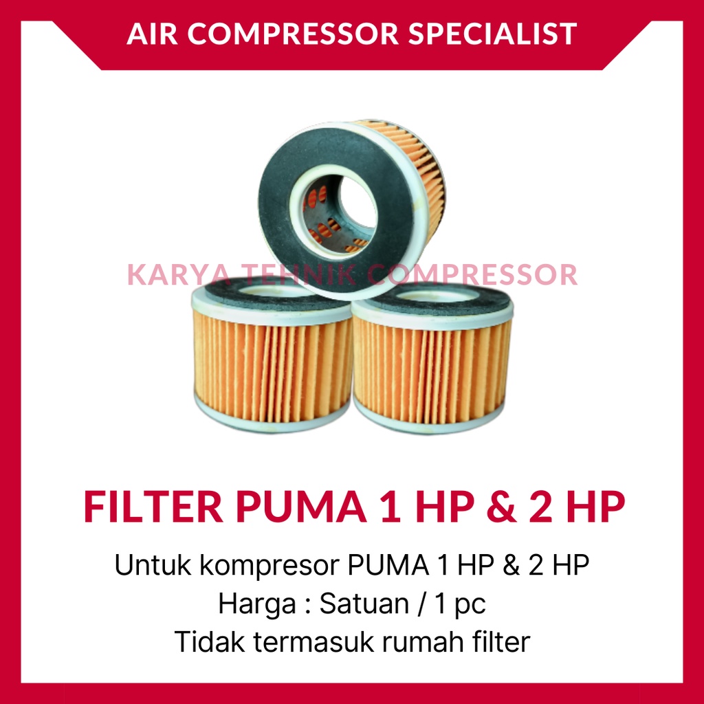 Jual Filter Udara Air Filter Element Kompresor Udara PUMA 1 HP & 2 HP ...