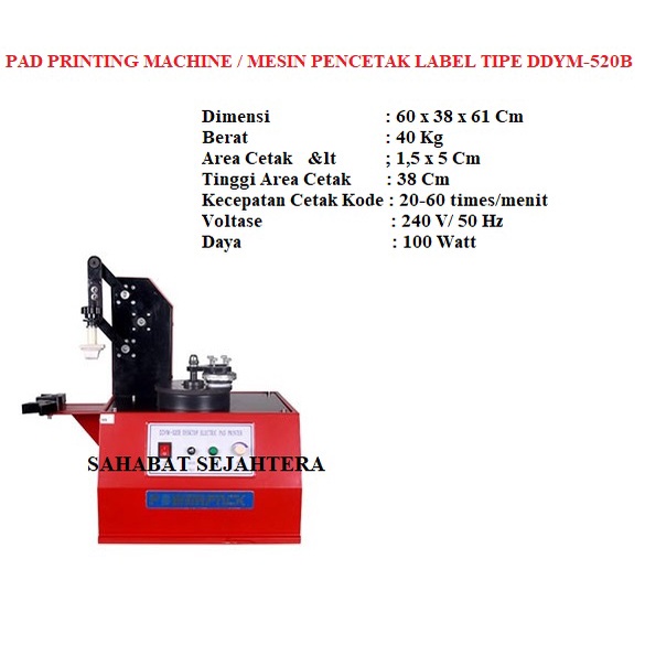 Jual Pad Printing Machine / Mesin Pencetak Label TIPE DDYM-520B / DDYM ...