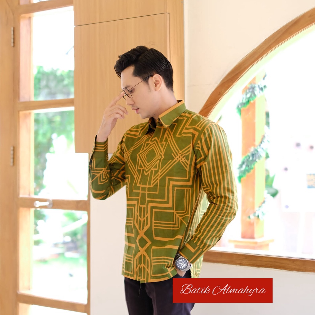 Jual Kemeja Batik Pria Solo Motif Ekslusif Warna Sage Lurik Seragam ...