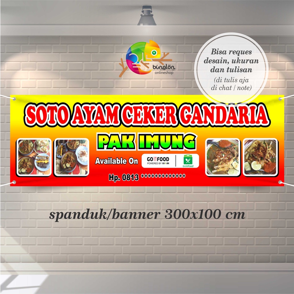 Jual Spanduk Banner Soto Ayam, Penyetan, Pecel Lele, Nasi Uduk, Soto ...