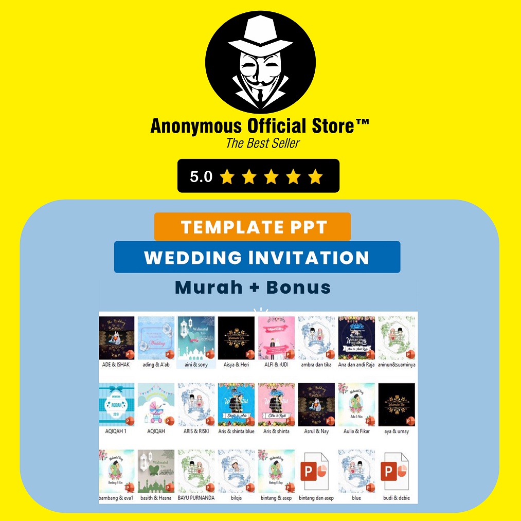 Jual KOLEKSI 100 TEMPLATE WEDDING INVITATION UNDANGAN PERNIKAHAN PPT ...