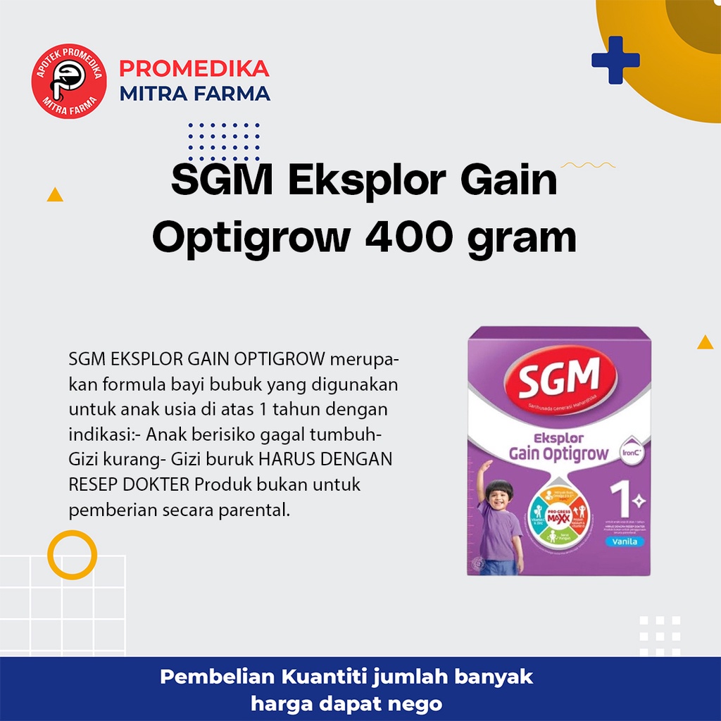 Jual SGM Eksplor Gain Optigrow 400 gram / Susu Bubuk | Shopee Indonesia