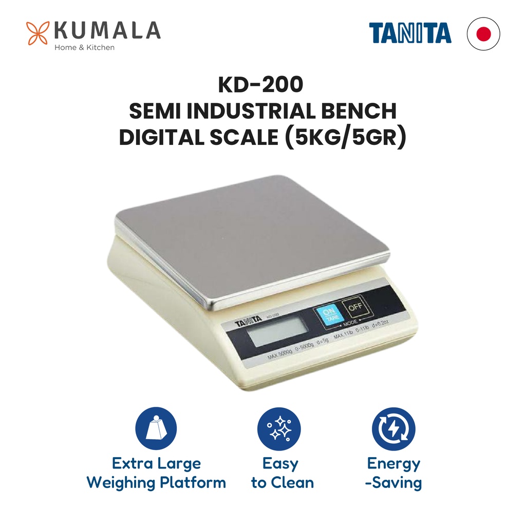 Jual TANITA KD-200.5 Timbangan Dapur Digital - Kitchen Scale 5kg/5gr Silver | Shopee Indonesia
