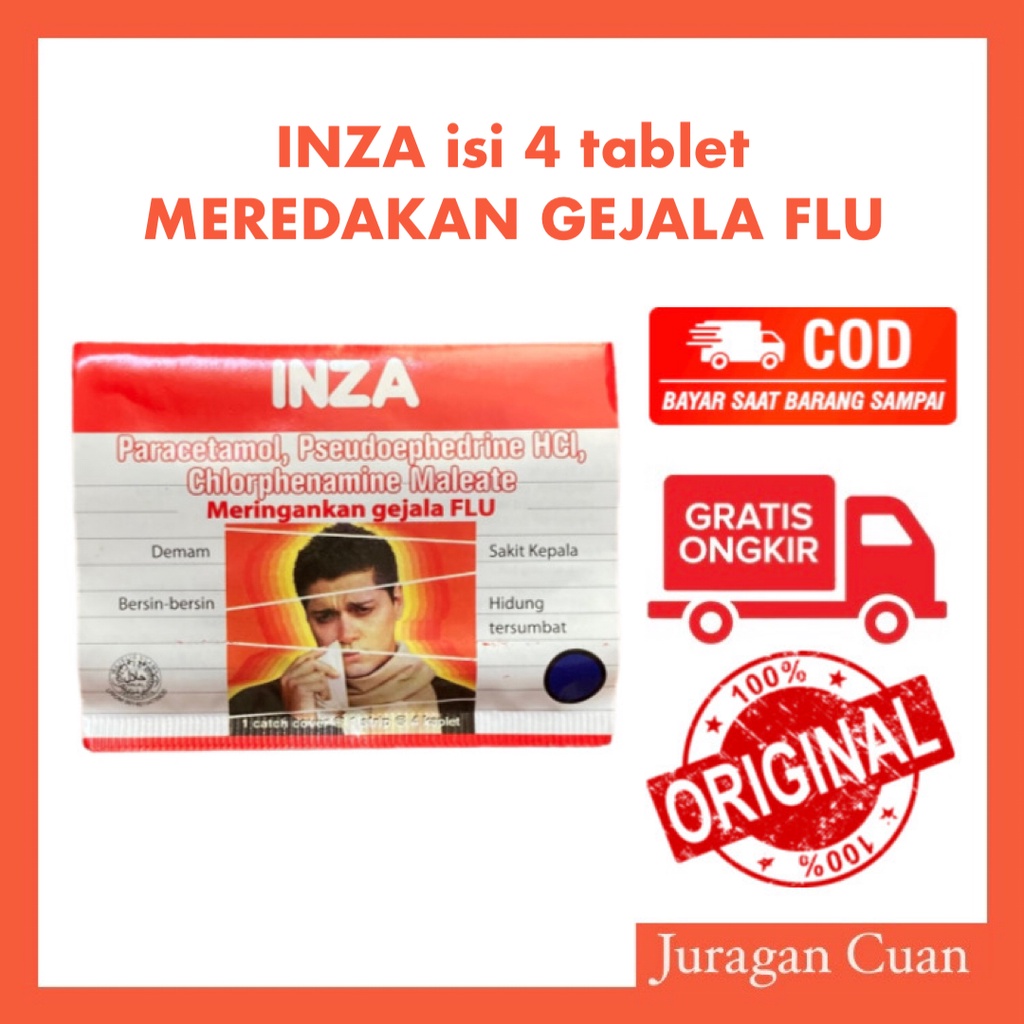 Jual INZA OBAT FLU PILEK 1 STRIP ISI 4 TABLET MERINGANKAN GEJALA FLU ...