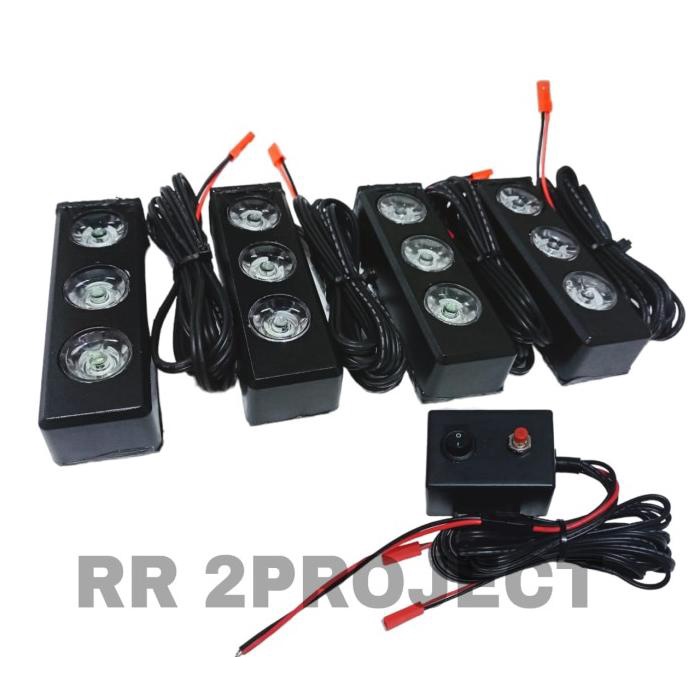 Jual RAKITAN STROBO WARNA BLUE ICE 4 LAMPU+MODUL | Shopee Indonesia