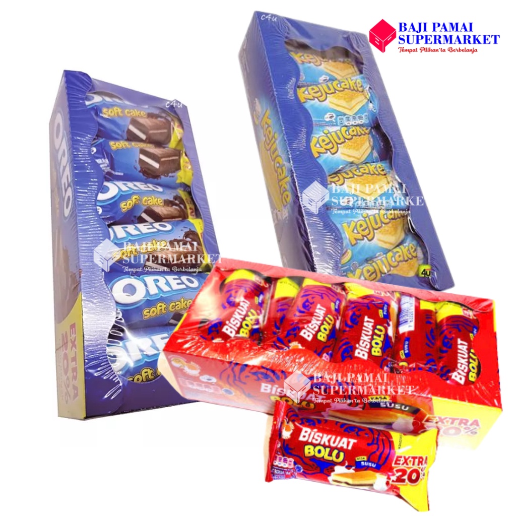 Jual Aneka Snack Biskuat Bolu, Oreo Soft Cake, Keju Soft Cake - isi 12 ...