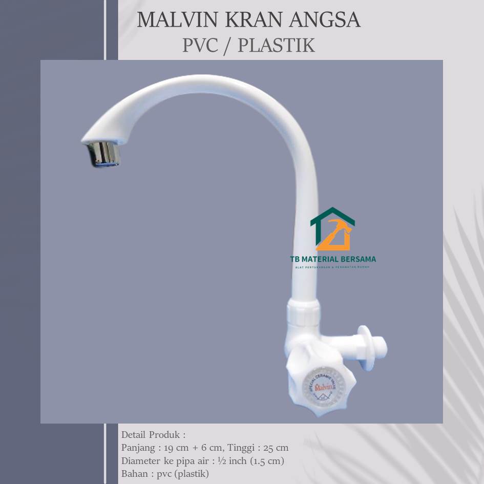 Jual Malvin Kran Angsa PVC / Kran Air Bak Cuci Piring / Kran Angsa ...