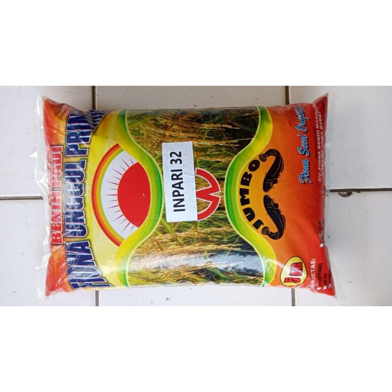 Jual Benih padi Inpari 32 Jumbo Bersertifikat Label ungu kemasan 5kg | Shopee Indonesia