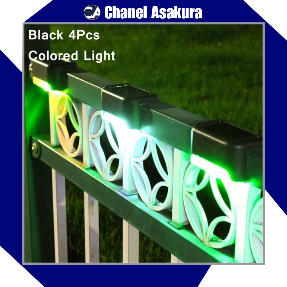 Jual Lampu Taman Solar Outdoor Pagar Balustrade Light IP65 RGB 4PCS ...