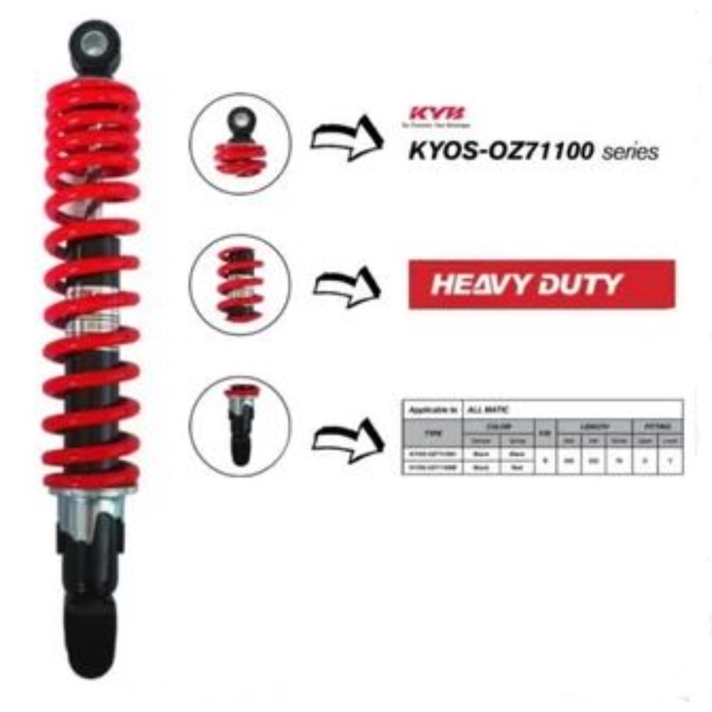 Jual Shock Breaker Vario Heavy Duty KYB OZ71101 Tinggi 330 mm Peredam Kejut | Shopee Indonesia