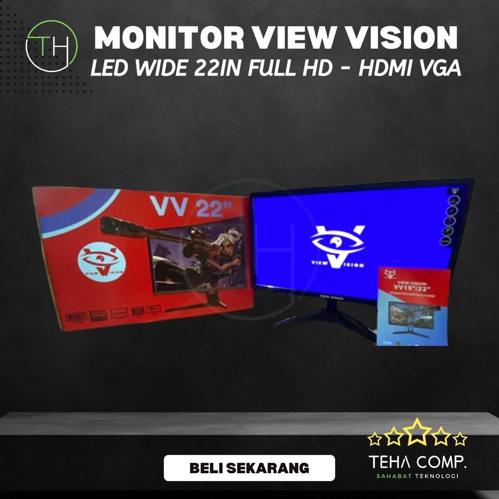 Jual Monitor LED 22 inch PC Komputer CCTV Full HD VGA HDMI Gaming ...