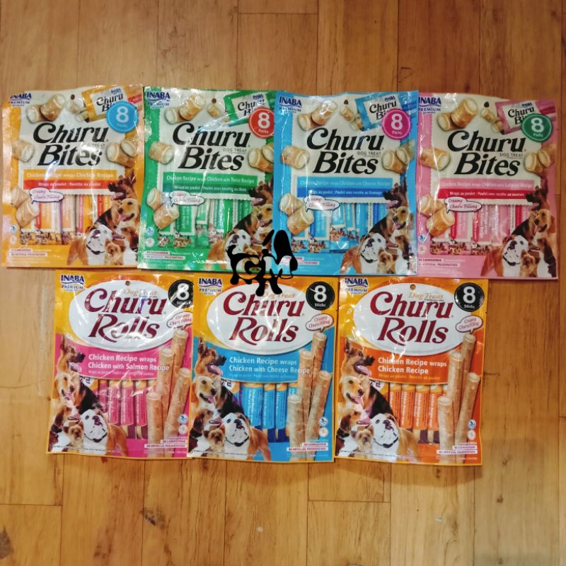 Jual Snack Anjing INABA CHURU Rolls Fun Bites Chicken 8pc x 12gr Dog ...